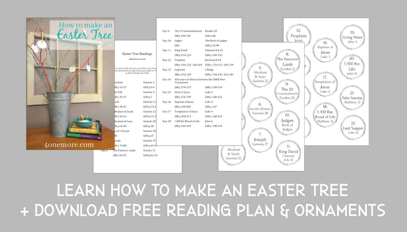 How to Make an Easter Tree (with printables) - 4onemore