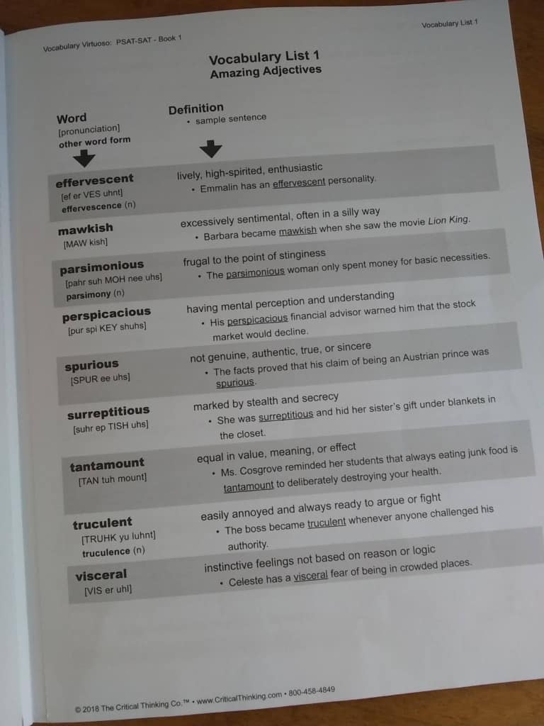 Vocabulary Virtuoso PSAT SAT Book 1 REVIEW 4onemore vocabulary-virtuoso-psat-sat-book-1-review-4onemore