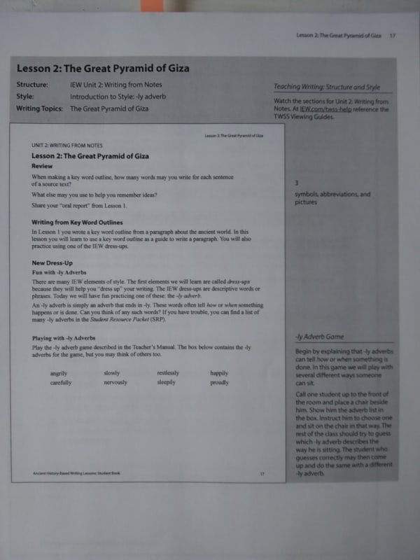 IEW Ancient History-Based Writing Lessons REVIEW - 4onemore