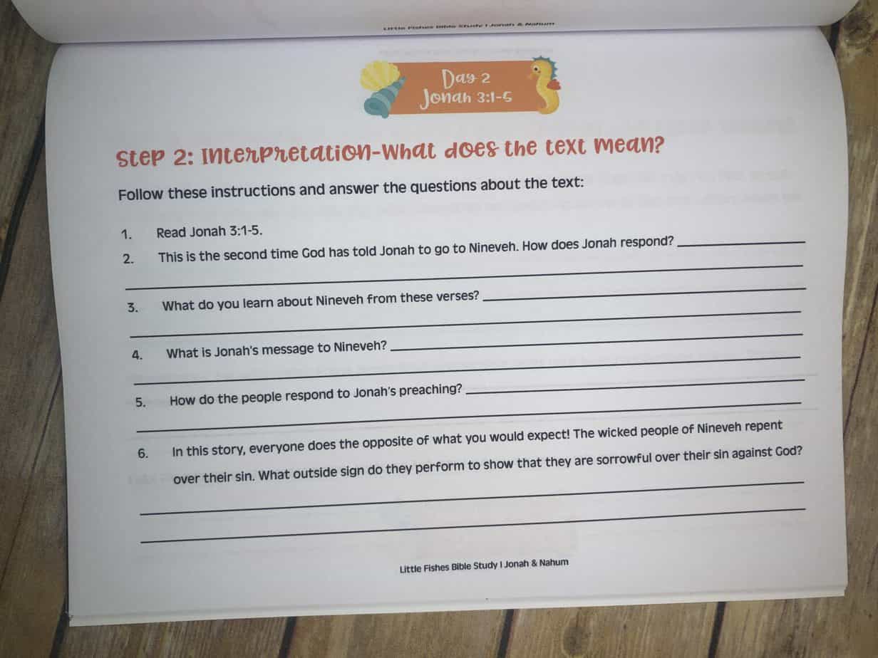 JONAH & NAHUM Little Fishes Bible Study (Grades K-4) PHYSICAL WORKBOOK ...