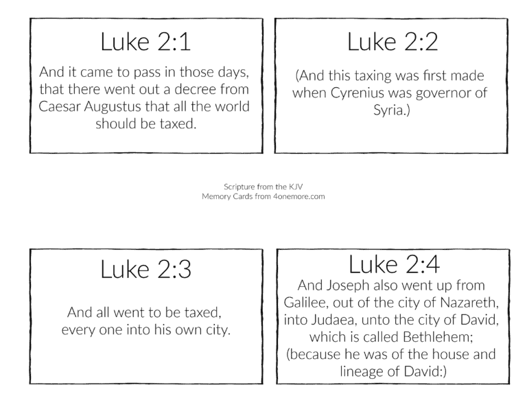 Luke 2 Memory Verse Cards - 4onemore