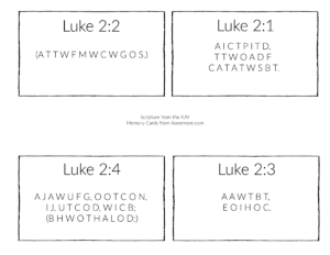 Luke 2 Memory Verse Cards - 4onemore