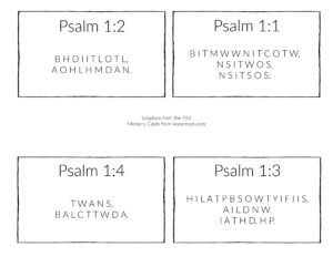 Psalm 1 Memory Verse Cards + Copywork Pack - 4onemore