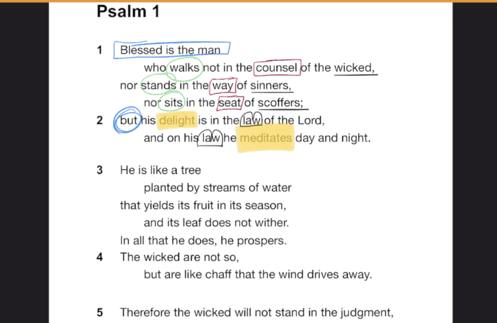 Psalm 1 Inductive Bible Study Video Lesson + Self Study Workbook ...
