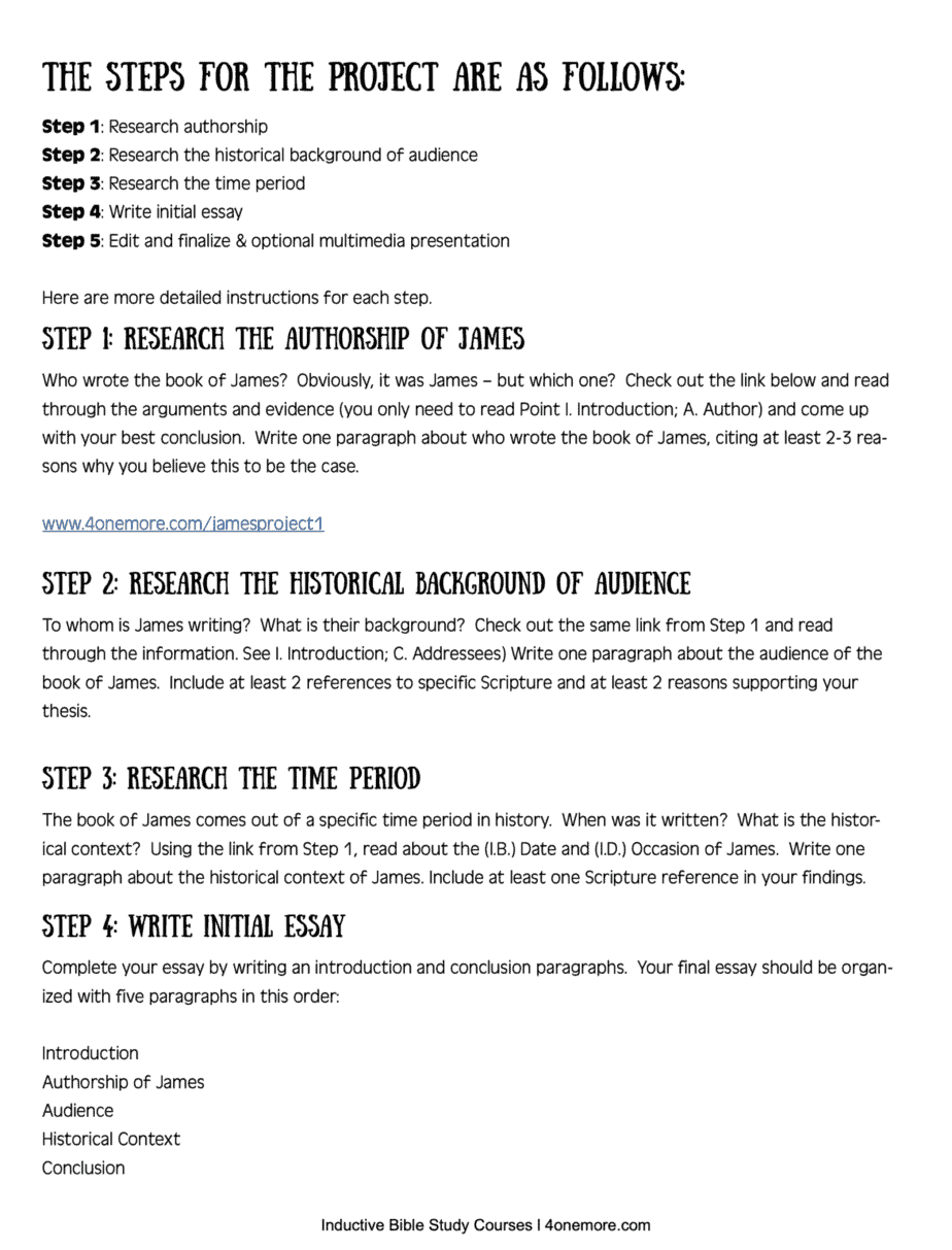 James: Self Study Workbook for Inductive Bible Study - 4onemore