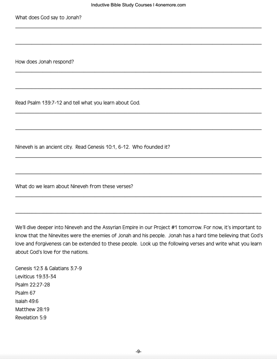 Jonah & Nahum: Self Study Workbook for Inductive Bible Study DIGITAL ...