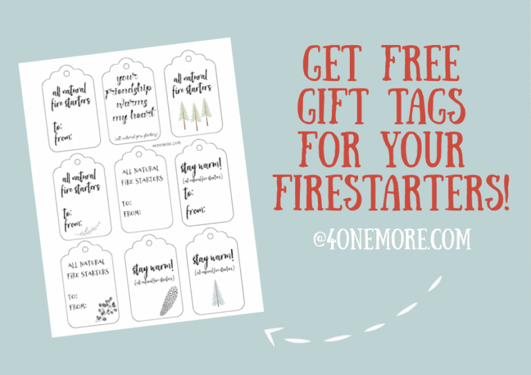 DIY Firestarter That Even Kids Can Make + printable tags - 4onemore