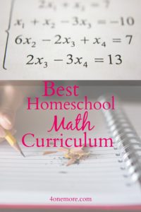 Best Homeschool Math Curriculum - 4onemore
