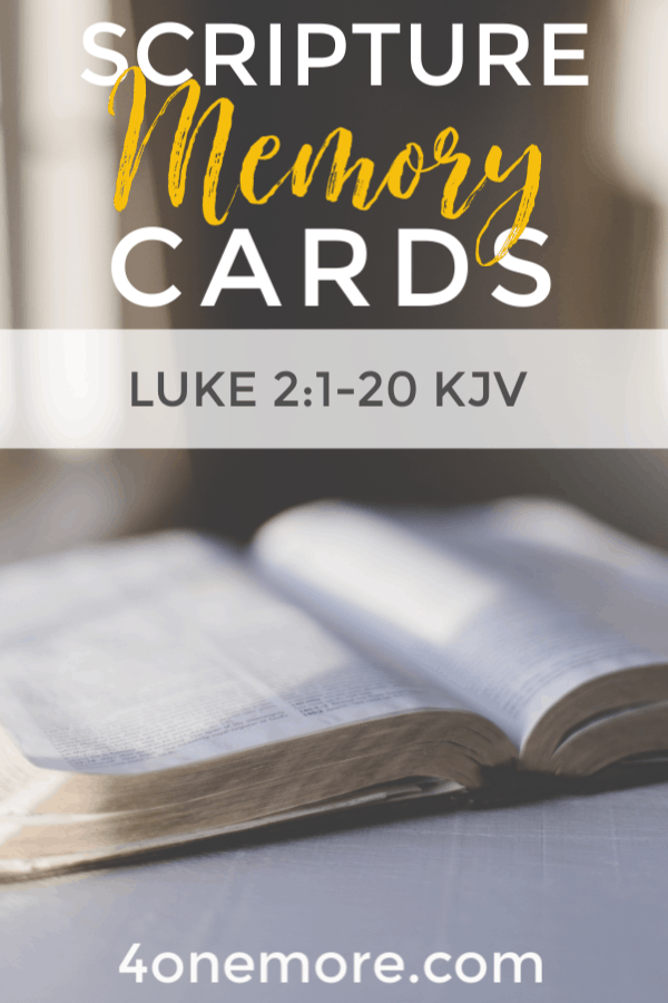 Luke 2 Memory Verse Cards - 4onemore